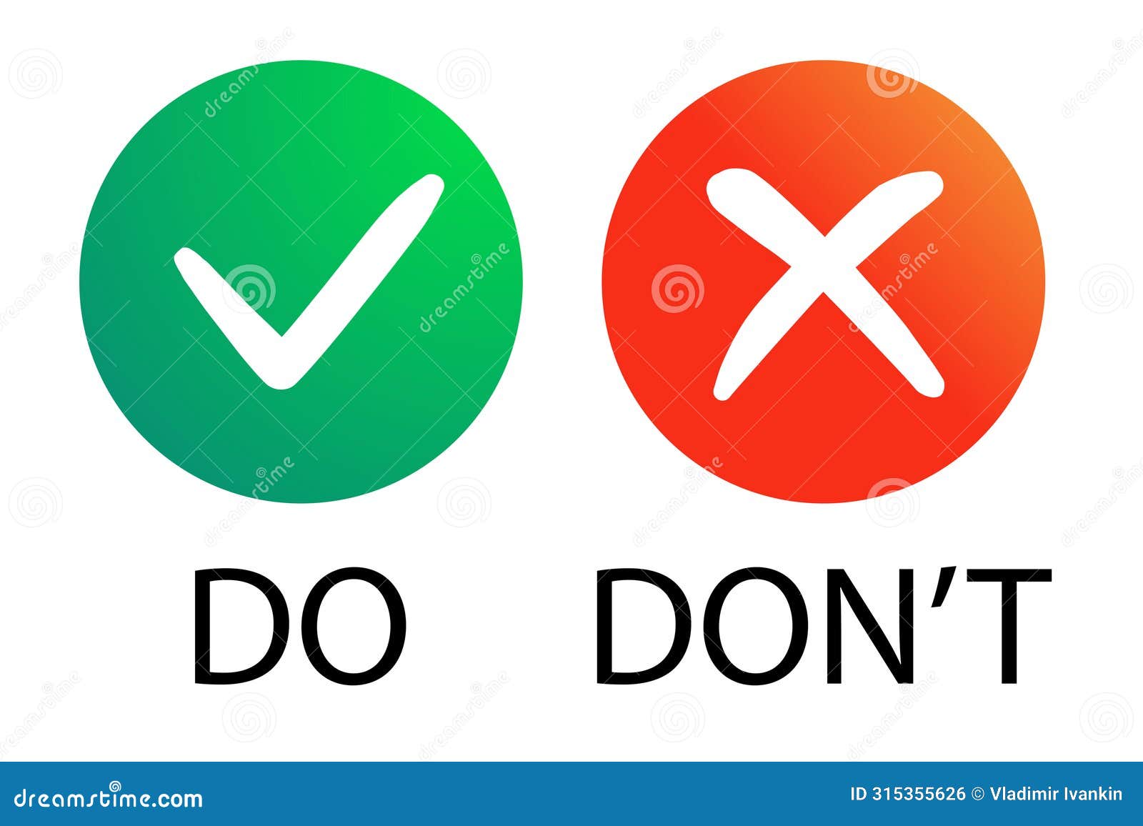 Do and Dont Icon Modern Gradient Style Stock Vector - Illustration of infographics, etiquette ...