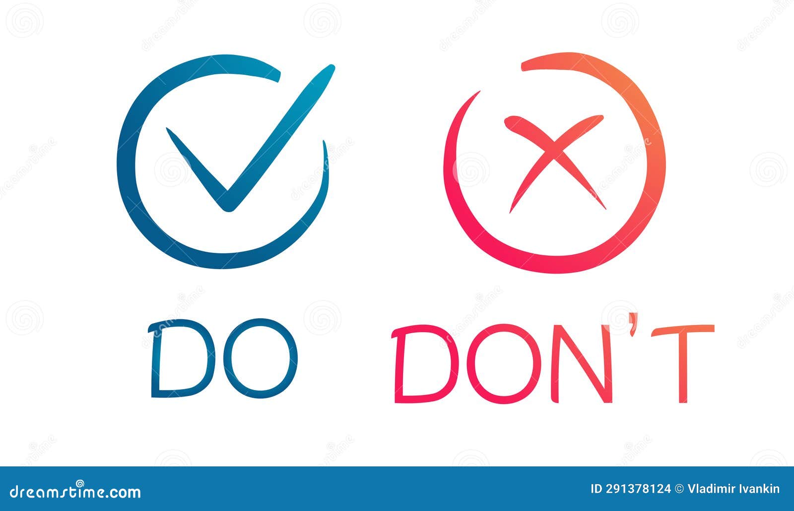 Do and Dont Icon Vector Hand Draw Style Isolated Stock Vector ...