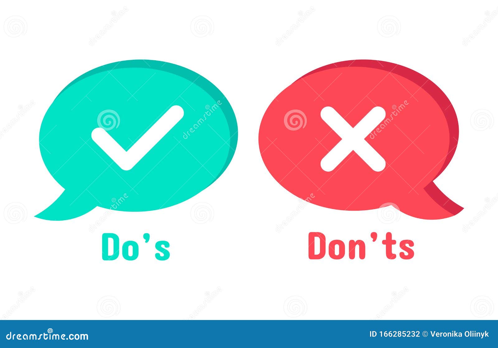 Do and Dont Icons. Speech Bubble Checklist Element, Yes and No Dialogue ...