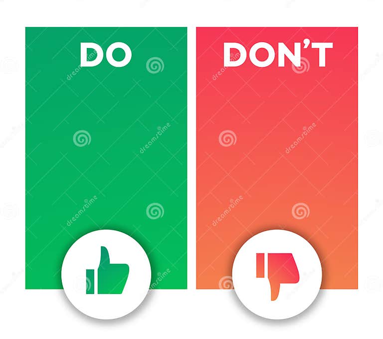 Do and Dont Infographic Comparison Stock Illustration - Illustration of ...