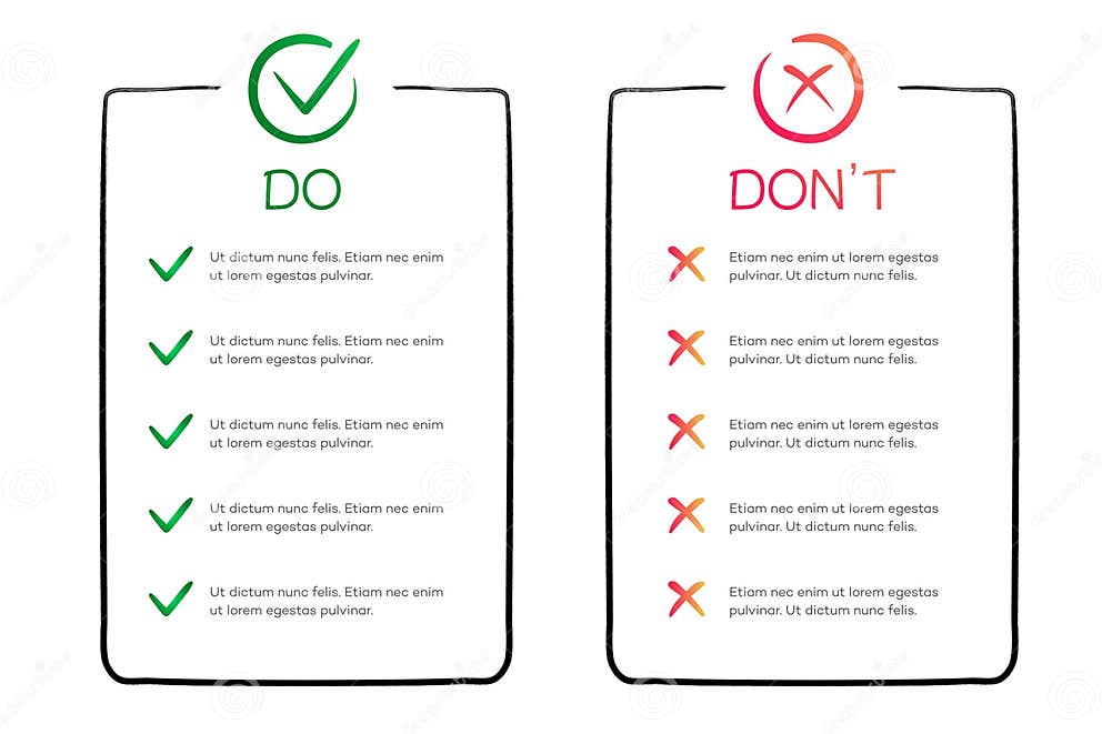 Do and Dont Infographic Template Frame Stock Illustration ...