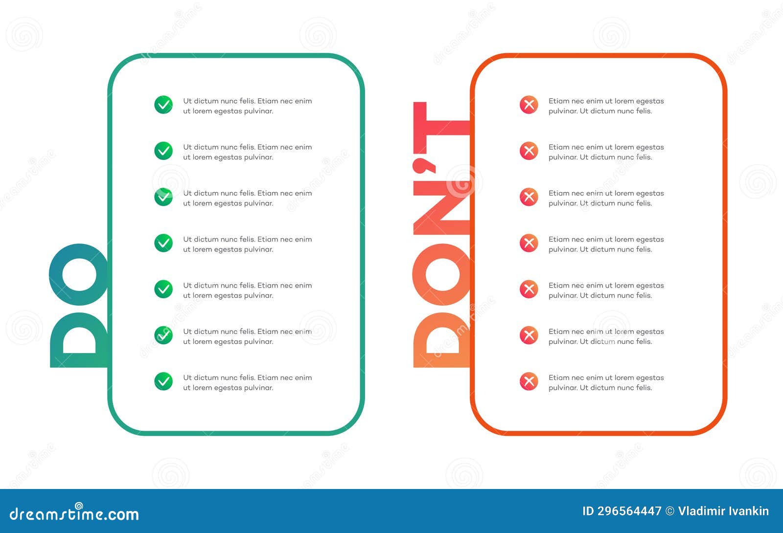 Do and Dont Infographic Template Frame Modern Style Stock Vector ...
