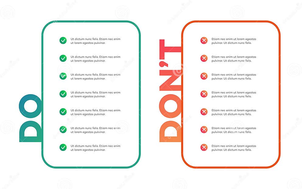Do and Dont Infographic Template Frame Modern Style Stock Illustration ...