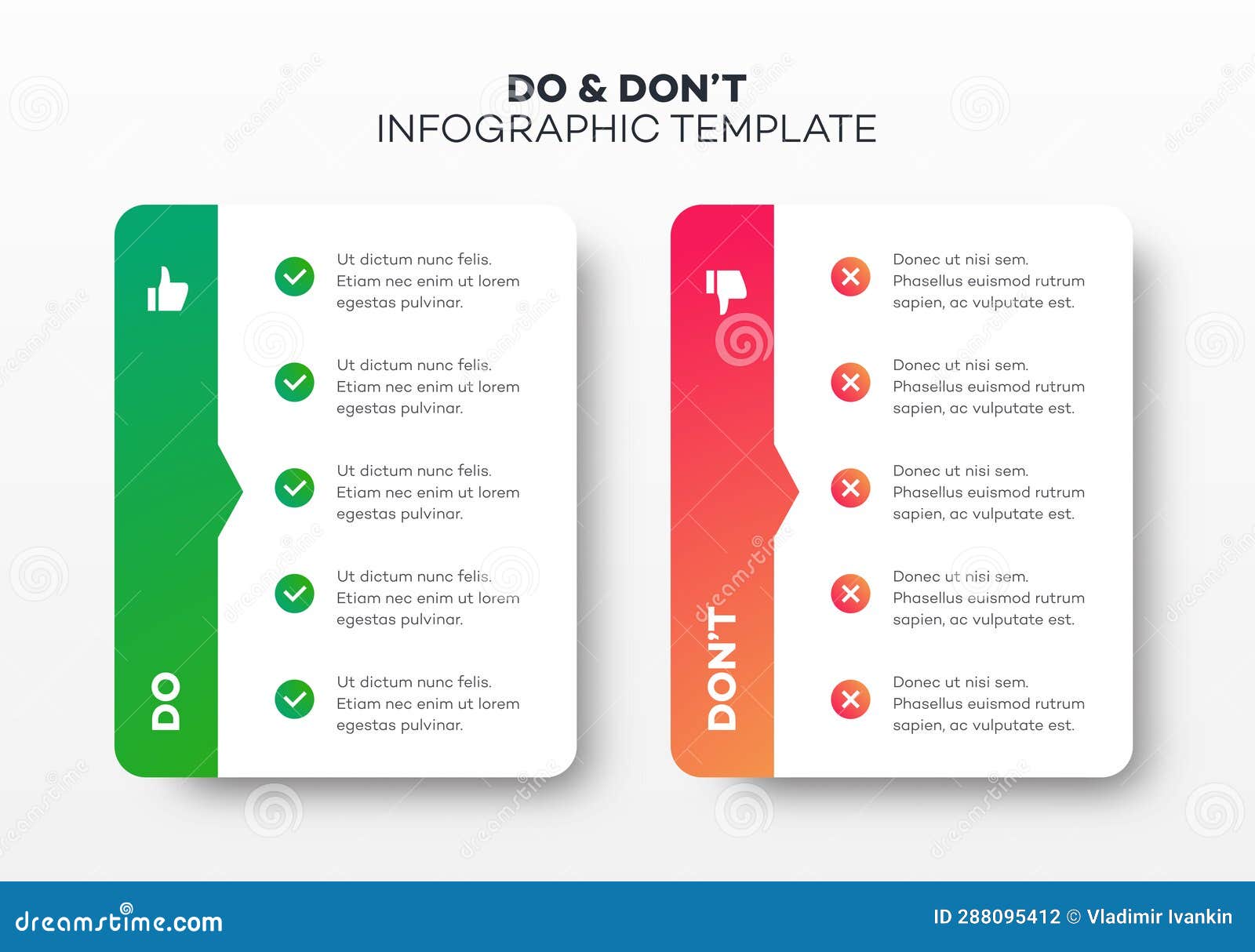 Do and Dont Infographic Template Vector Stock Illustration ...