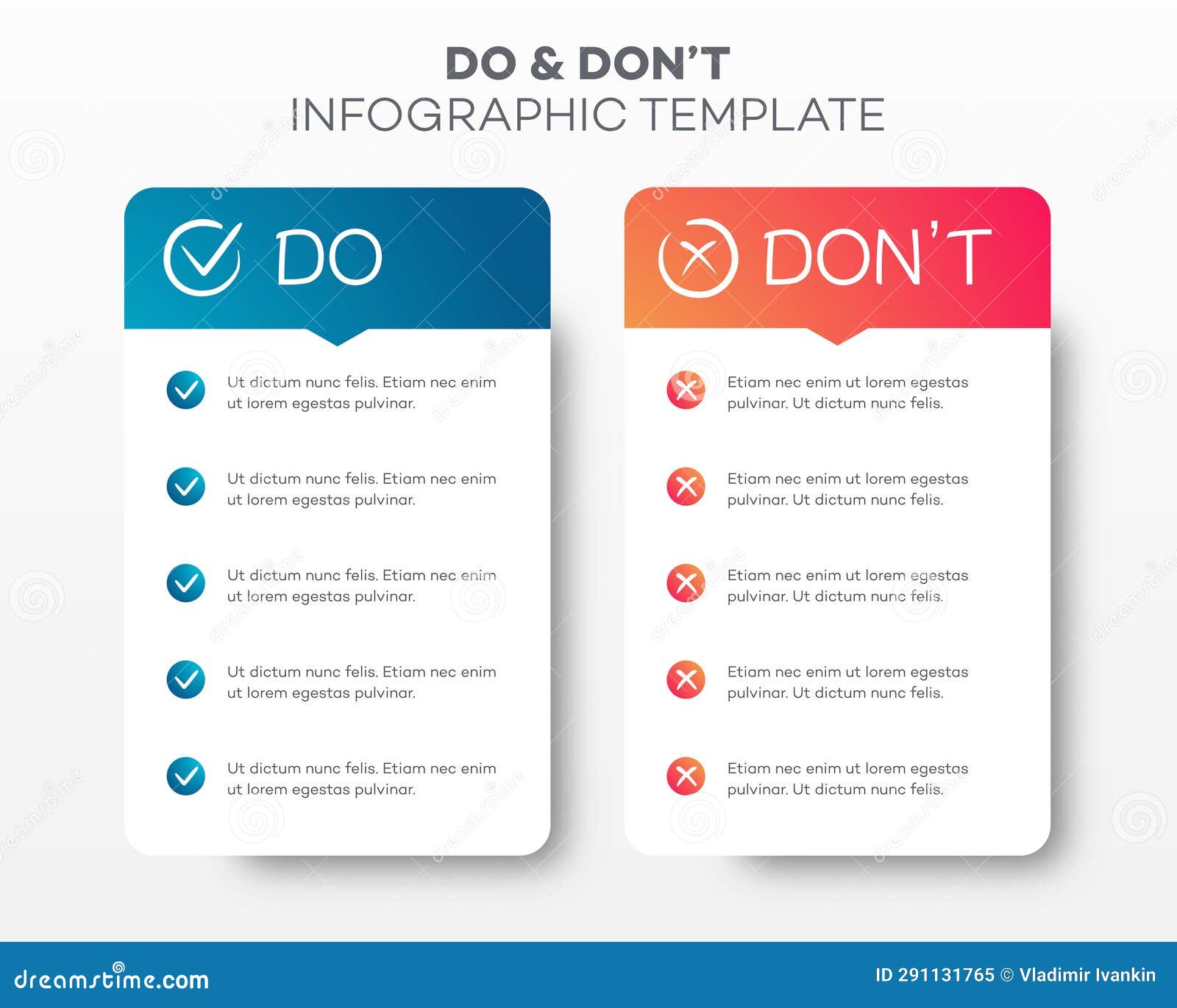 Do and Dont Infographic Template Vector Stock Vector - Illustration of ...