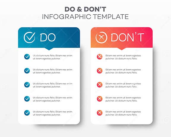 Do and Dont Infographic Template Vector Stock Vector - Illustration of ...