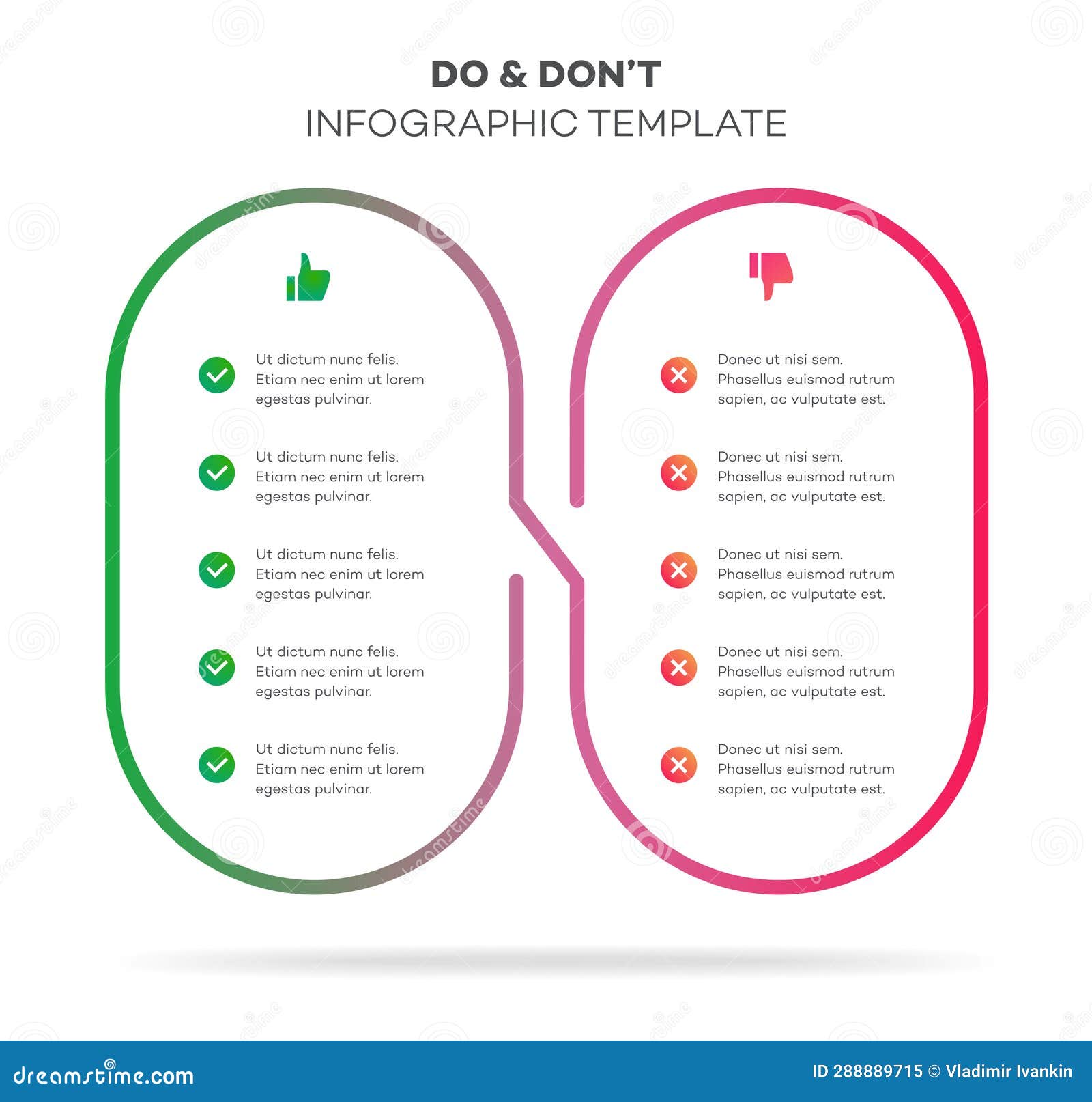 Do and Dont Infographic Template Vector Rounded Frame Stock Vector ...