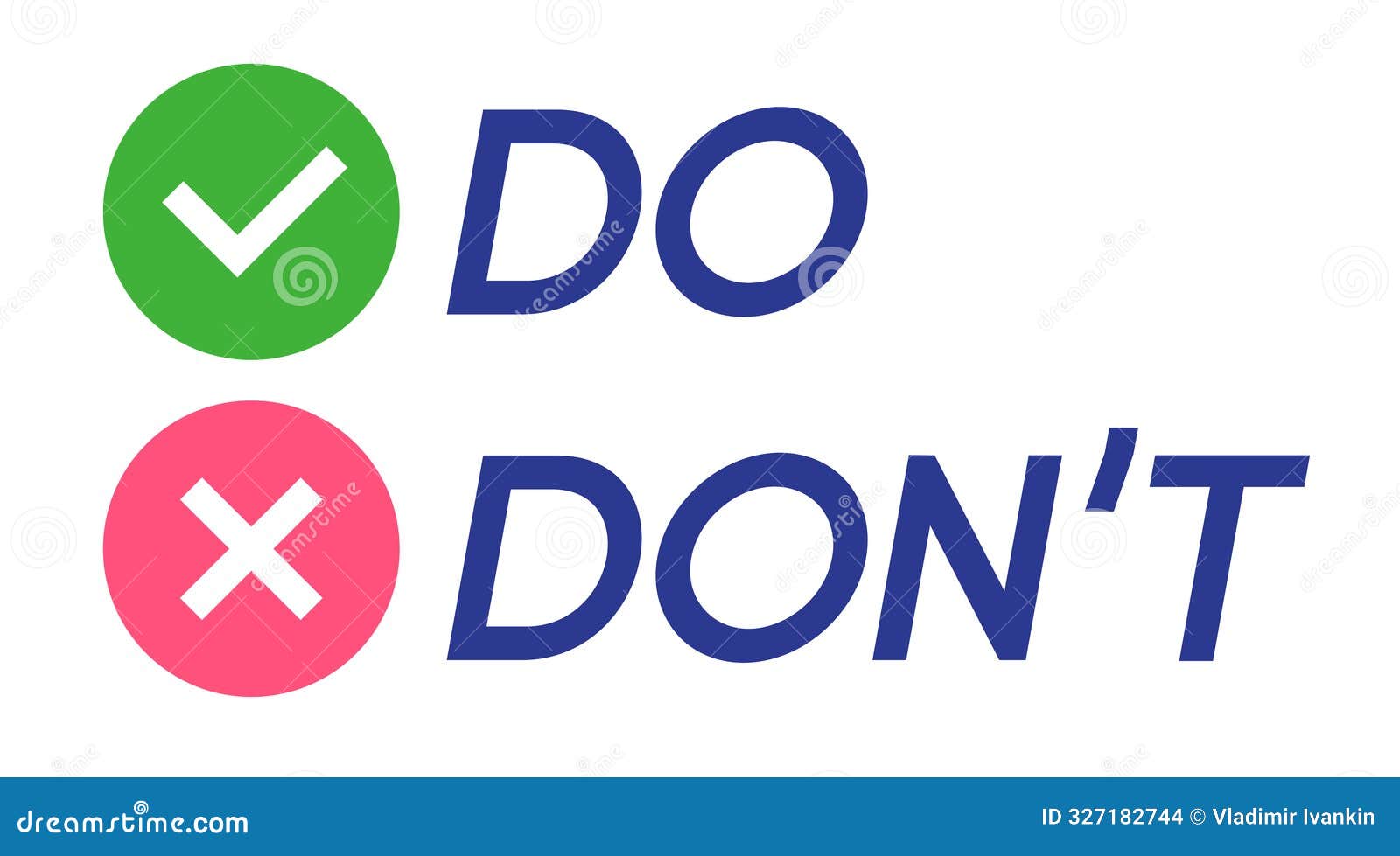 Do and Dont Sign Flat Style Stock Illustration - Illustration of check ...
