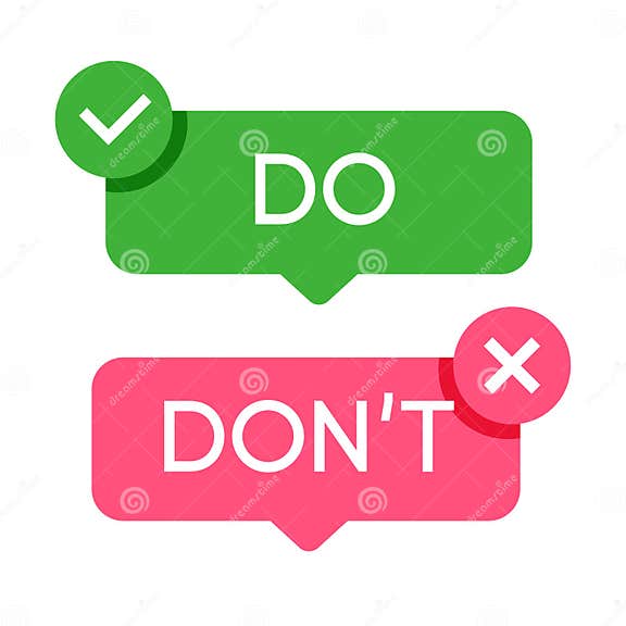 Do and Dont Sticker Vector Isolated Stock Vector - Illustration of ...