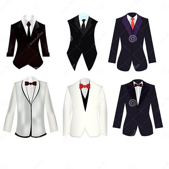 6 Do Grupo Do Terno E Do Smoking Ilustração Stock - Ilustração de terno ...
