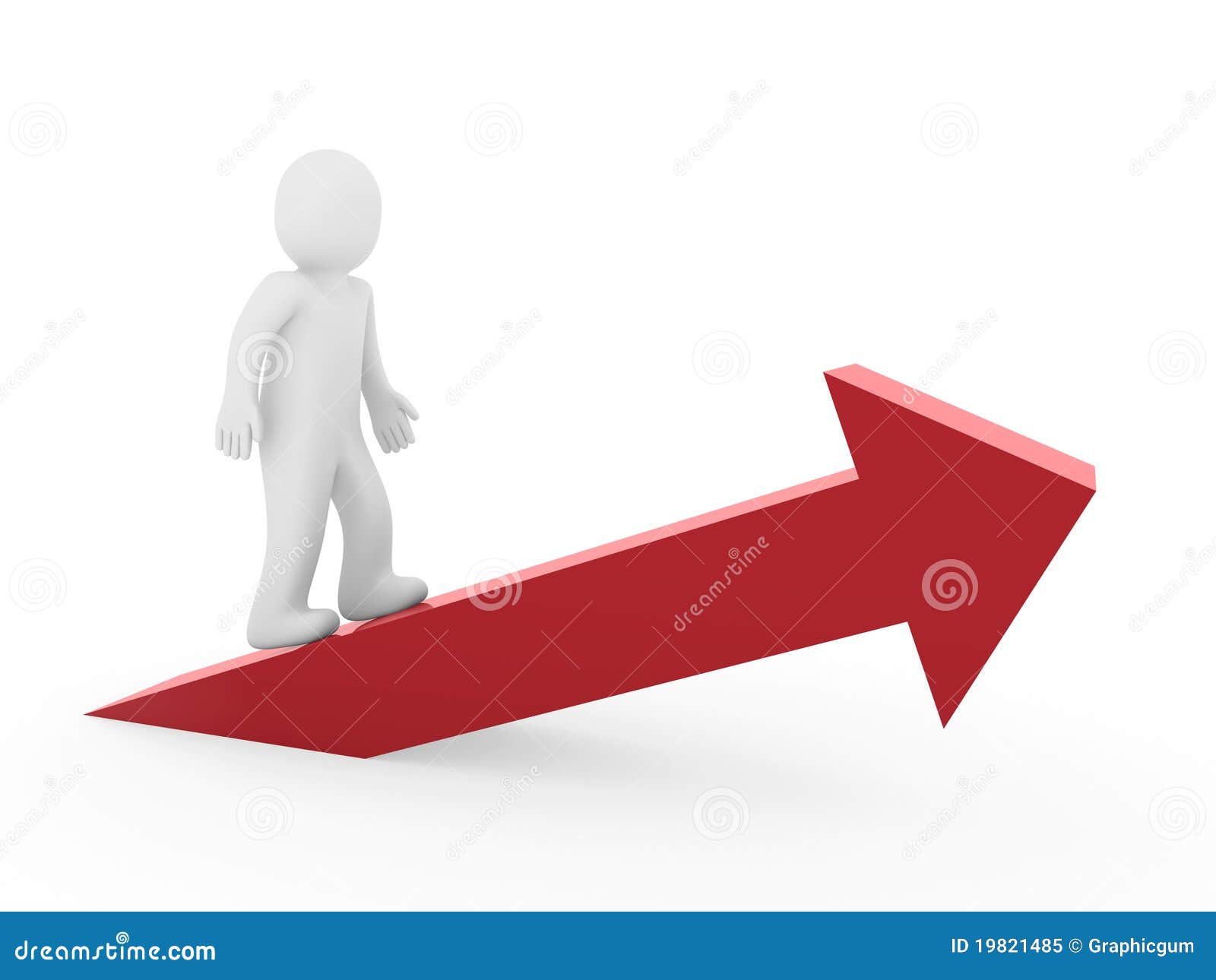 Do Homem 3d Da Seta Vermelho Altamente Ilustração Stock - Ilustração de ...