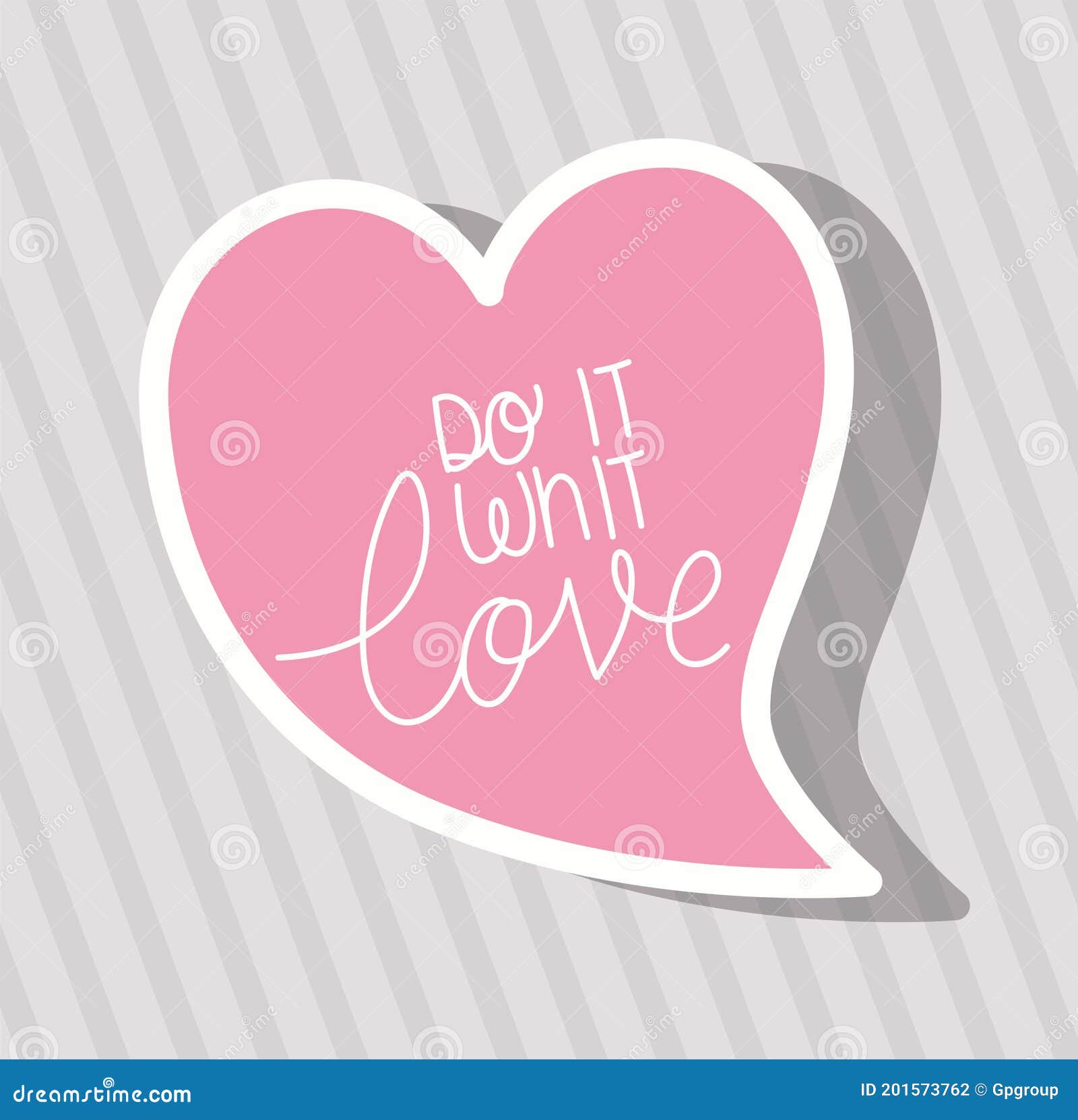 Do it with Love Lettering with Colors Stock Vector - Illustration of ...