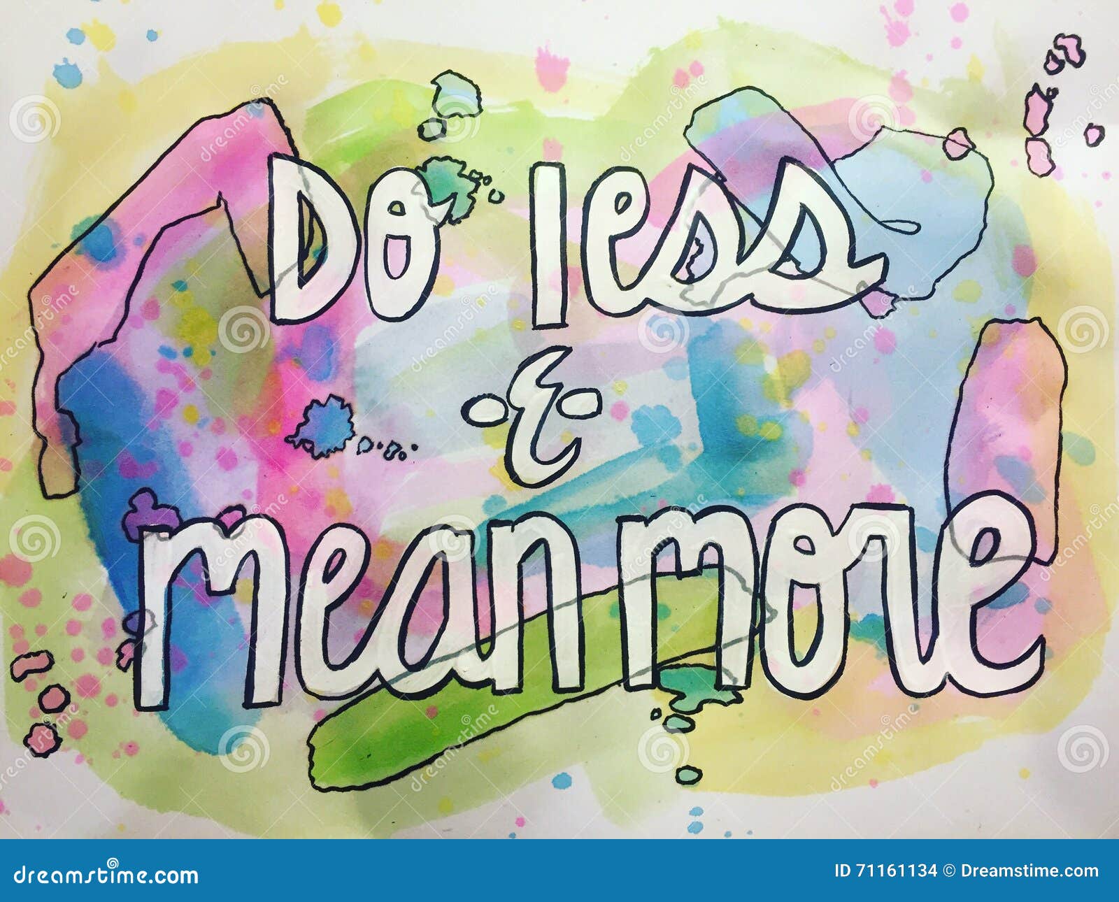 Do less and mean more art editorial stock image. Illustration of quote ...