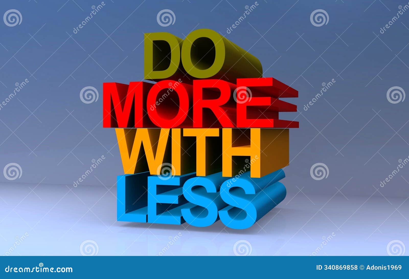 Do more with less on blue stock illustration. Illustration of ...