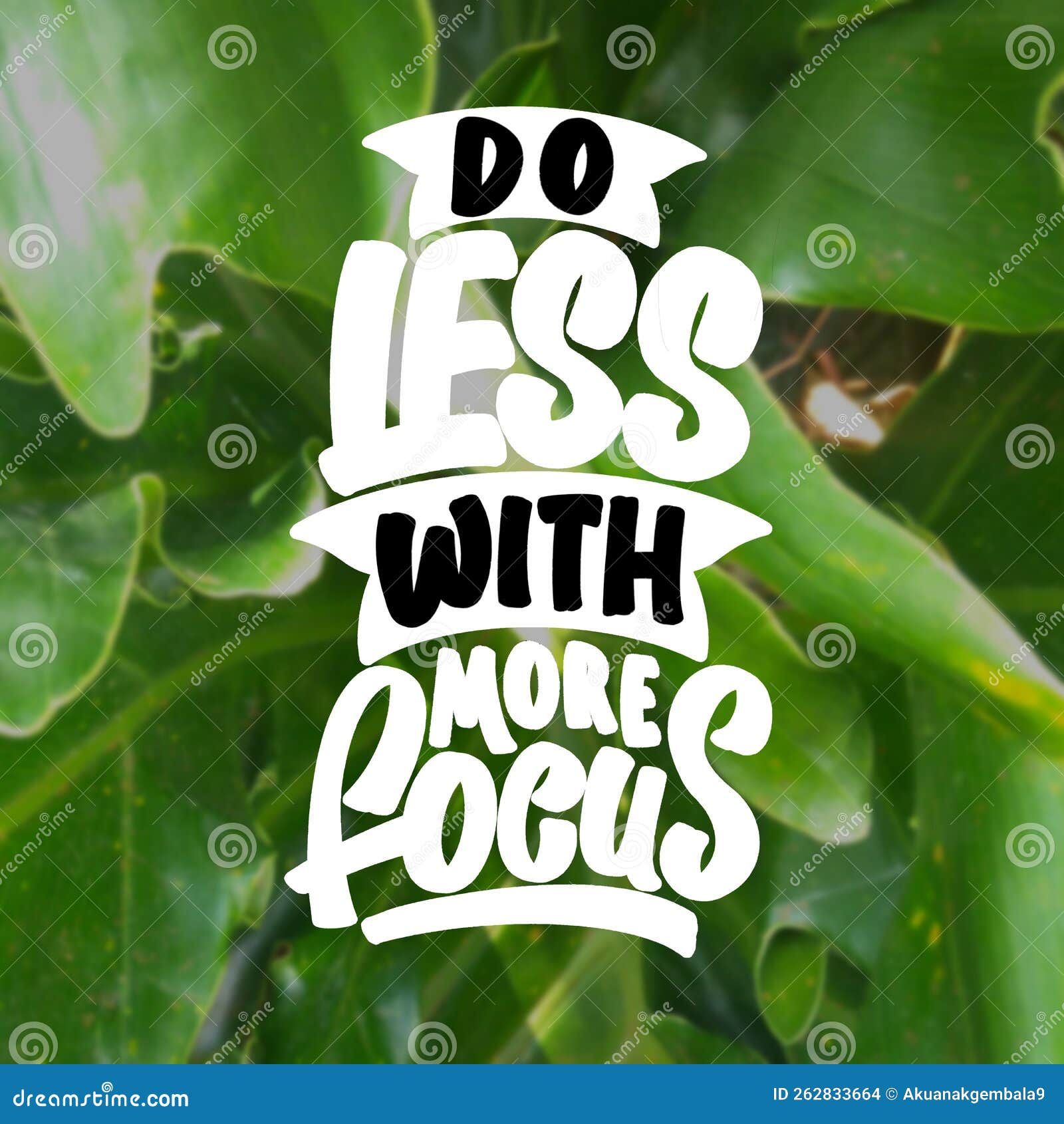 DO less with MORE FOCUS MOTIVATIONAL QUOTE Stock Photo - Image of ...