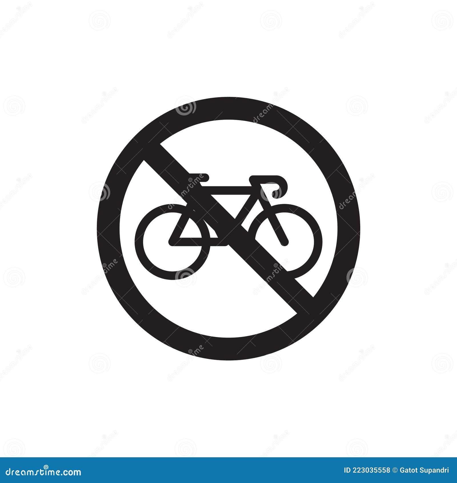 Do No Bike Icon Vector Logo Design Template Stock Vector - Illustration ...