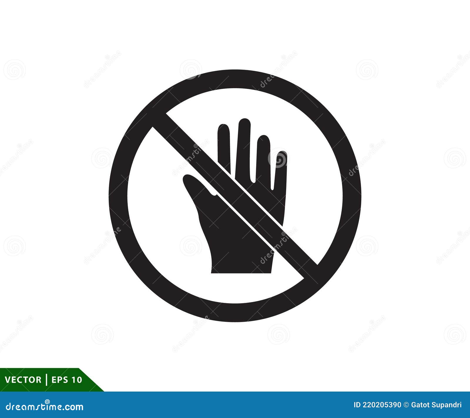 Do No Touch Icon Vector Logo Design Template Stock Vector ...