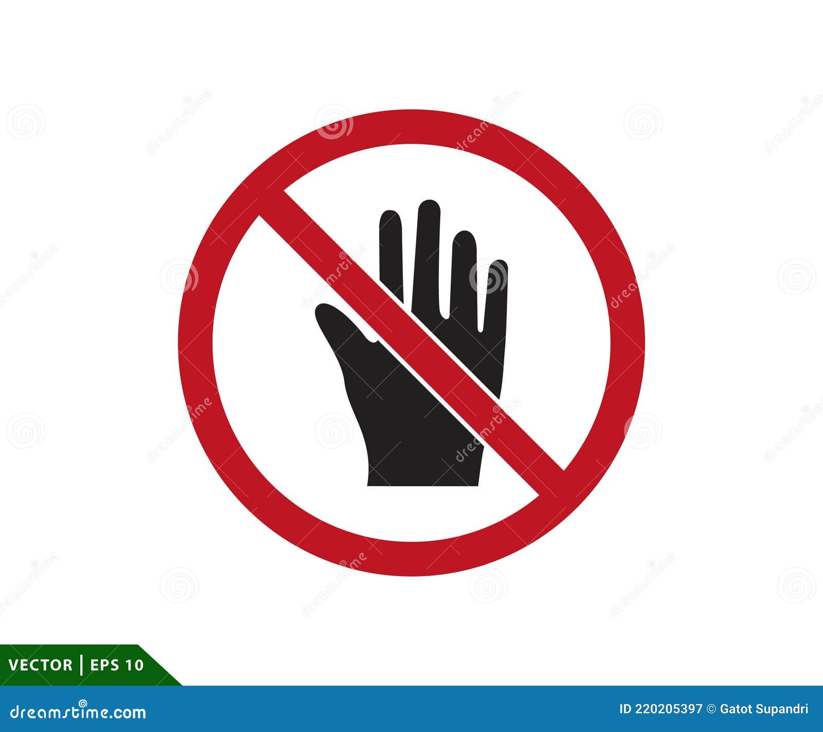 Do No Touch Icon Vector Logo Design Template Stock Vector ...