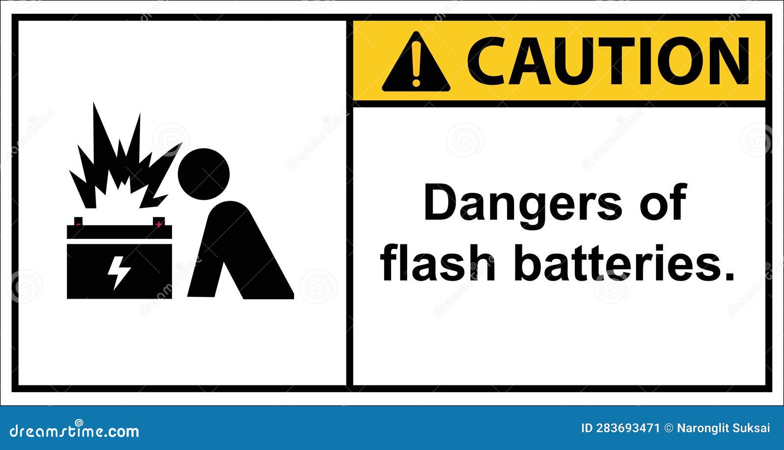 Do Not Approach the ARC Flash Battery.Caution Sign Stock Vector ...