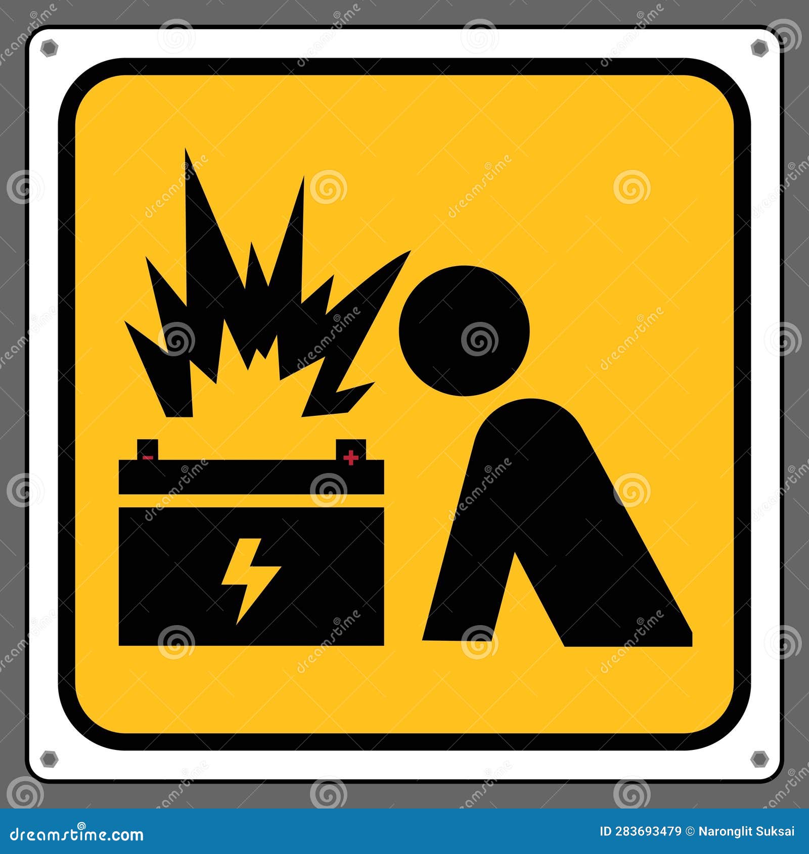 Do Not Approach the ARC Flash Battery.Caution Sign Stock Illustration ...