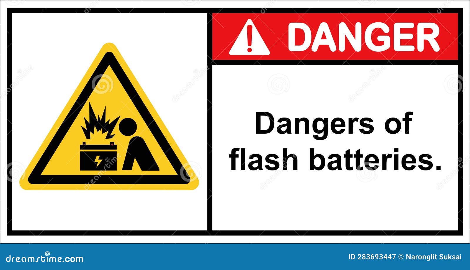 Do Not Approach the ARC Flash Battery.Danger Sign Stock Vector ...
