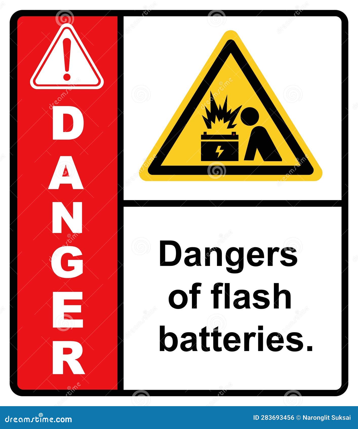 Do Not Approach the ARC Flash Battery.Danger Sign Stock Vector ...