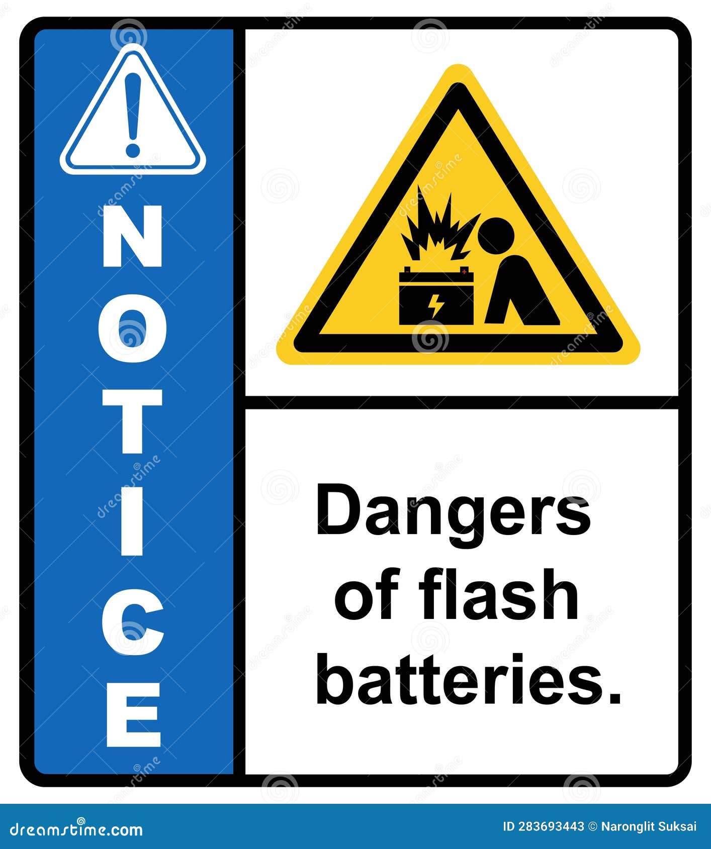 Do Not Approach the ARC Flash Battery.Notice Sign Stock Vector ...