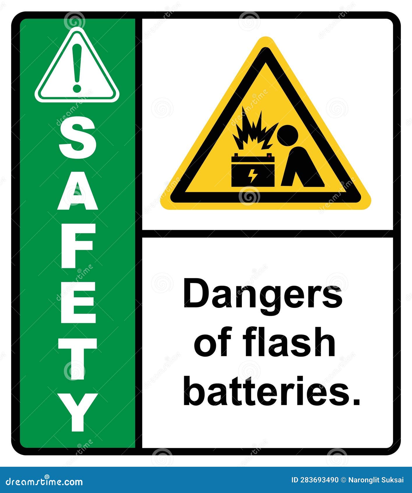 Do Not Approach the ARC Flash Battery.Safety Sign Stock Vector ...