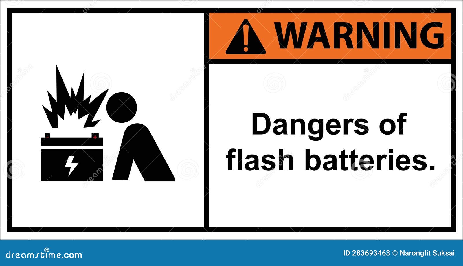 Do Not Approach the ARC Flash Battery.Warning Sign Stock Vector ...