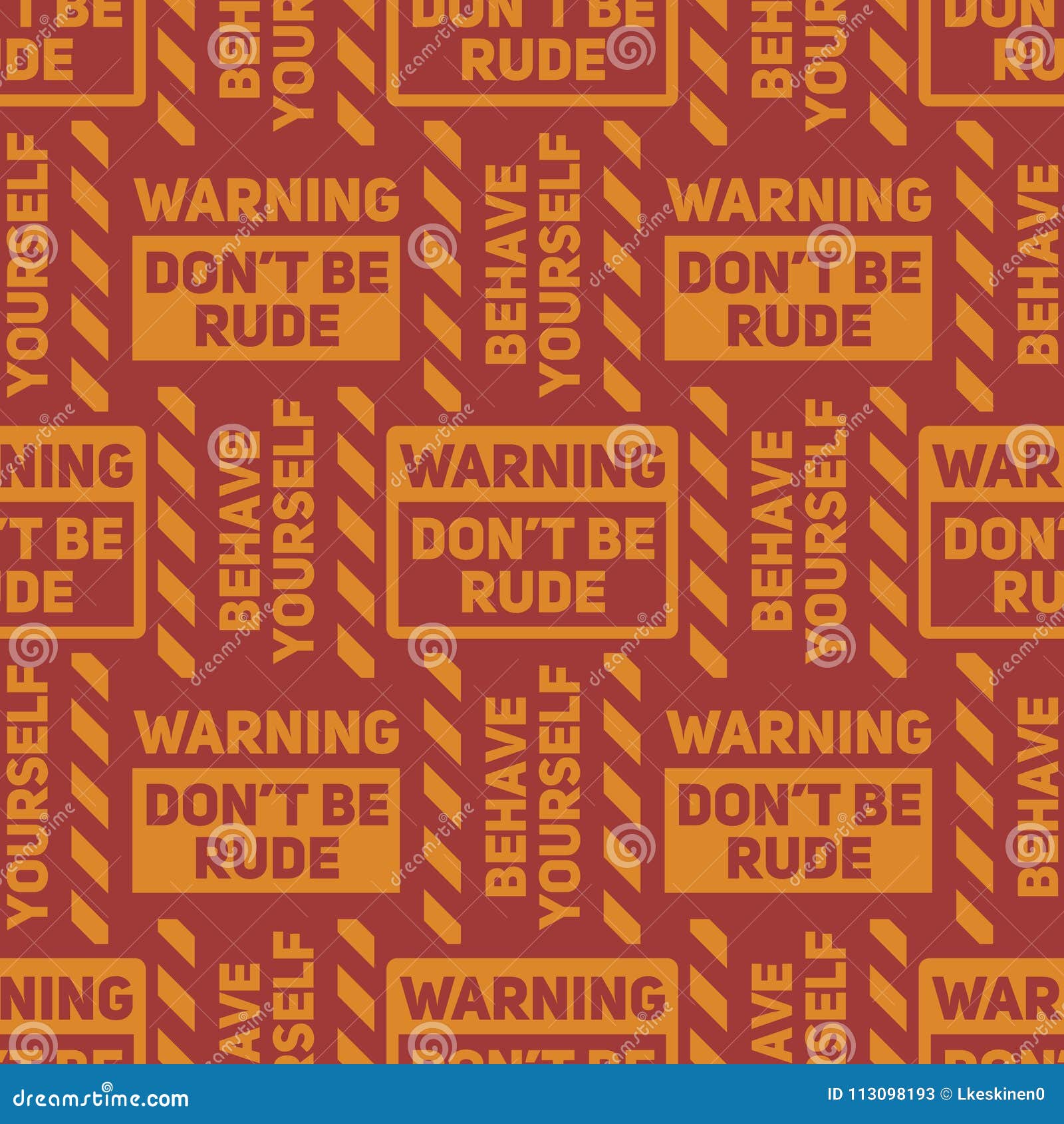 Do Not Be Rude Seamless Pattern Stock Vector - Illustration of creative ...