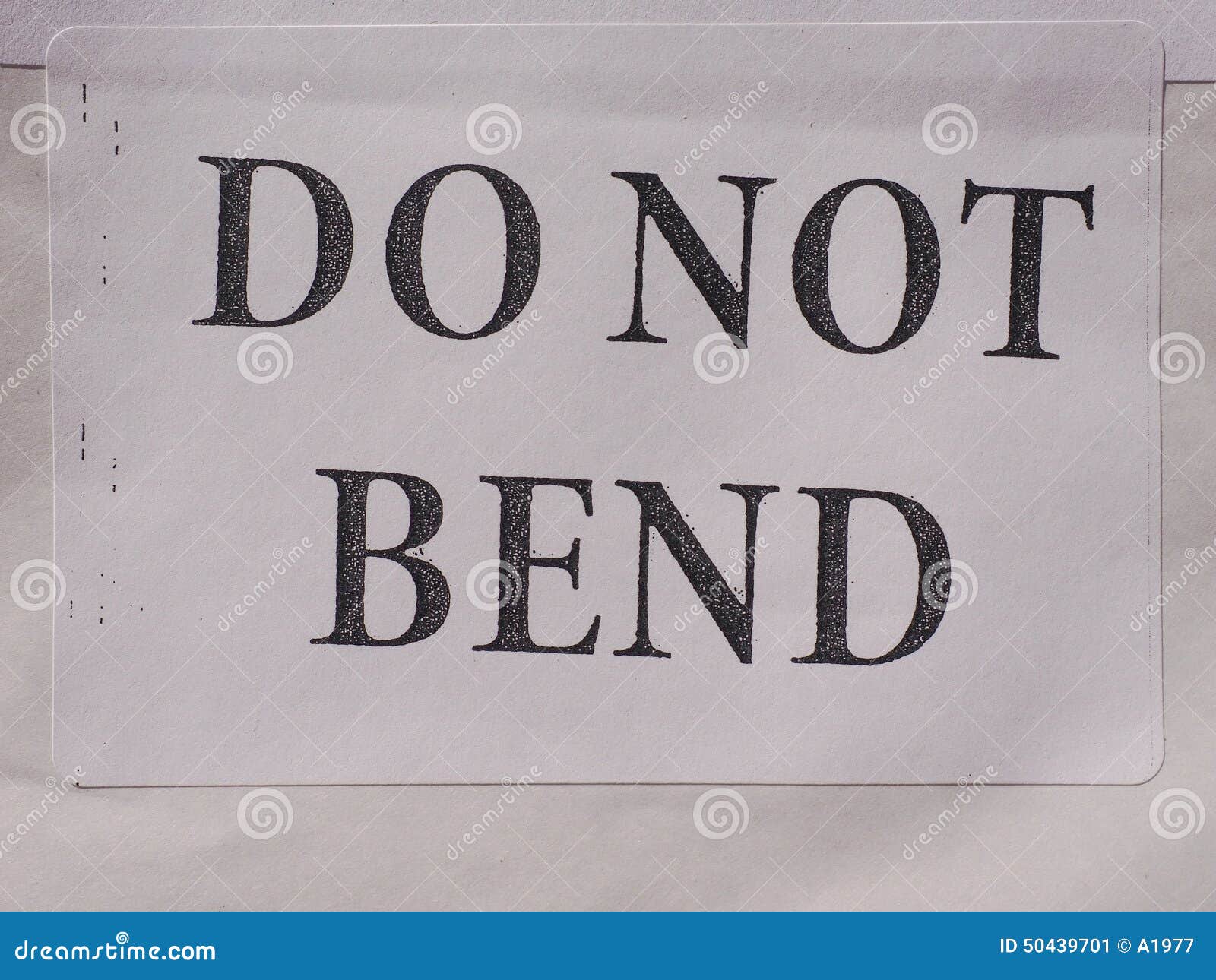 Do not bend stock image. Image of fragile, warning, sing - 50439701