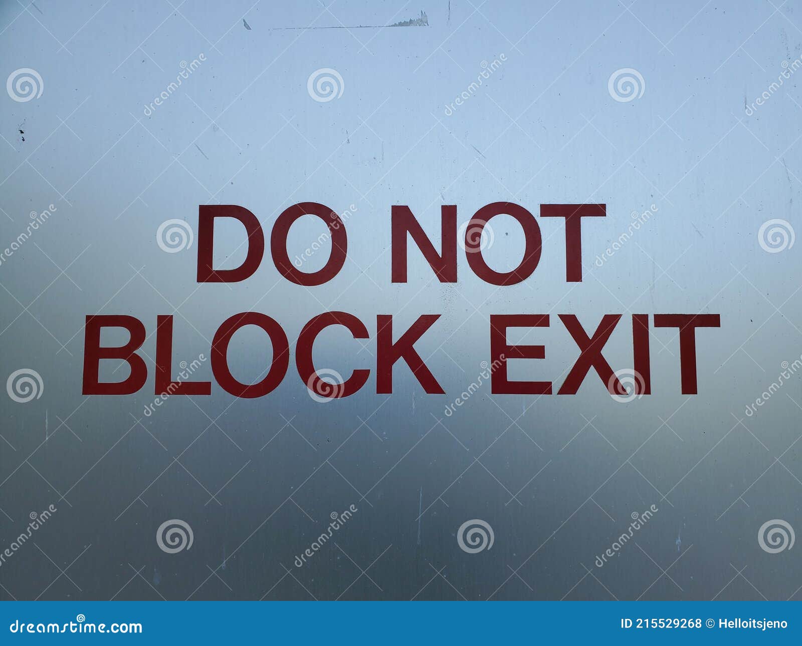 Do Not Block the Exit Sign in Red Letters on White Background Stock ...