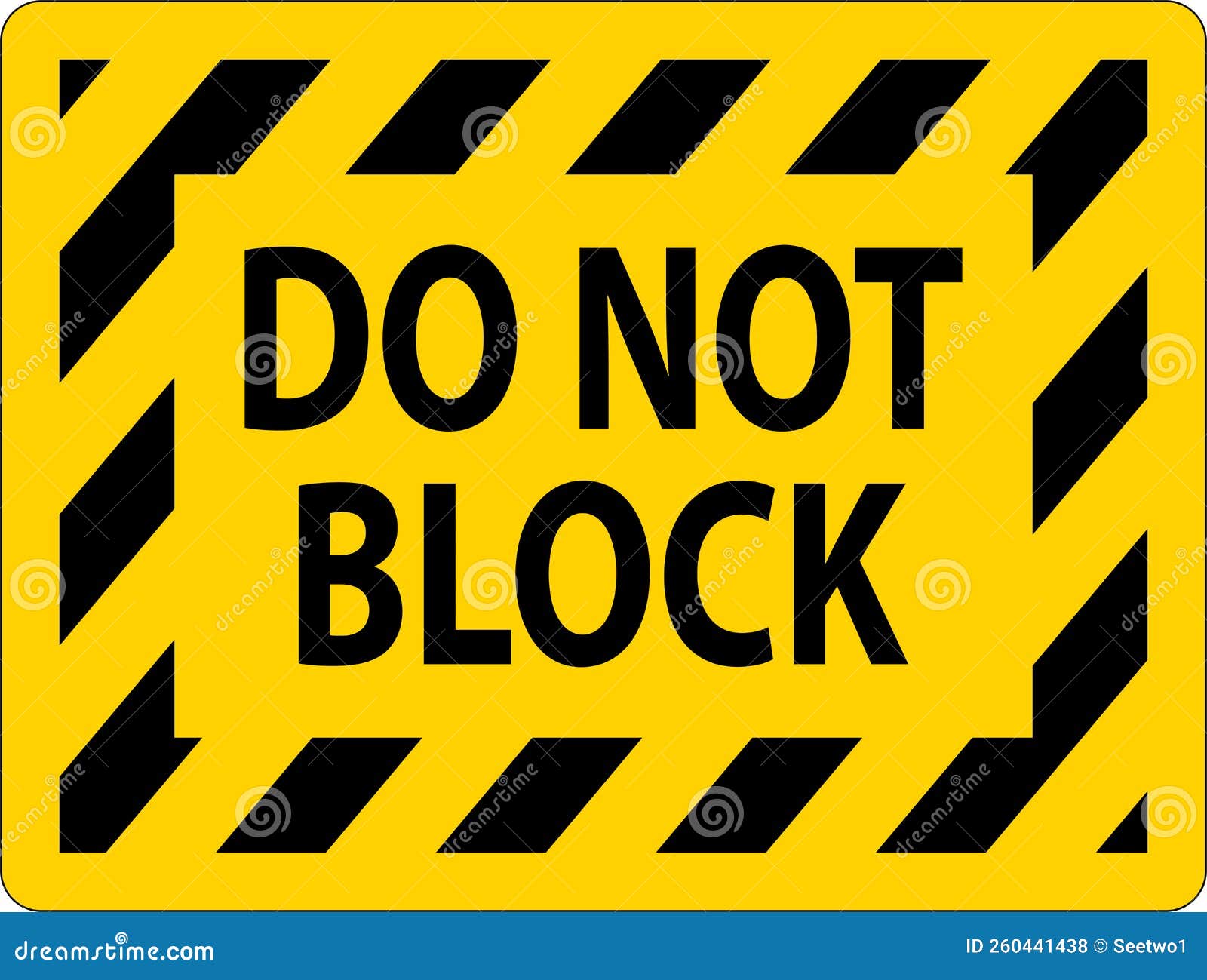 Do Not Block Floor Label Sign on White Background Stock Vector ...