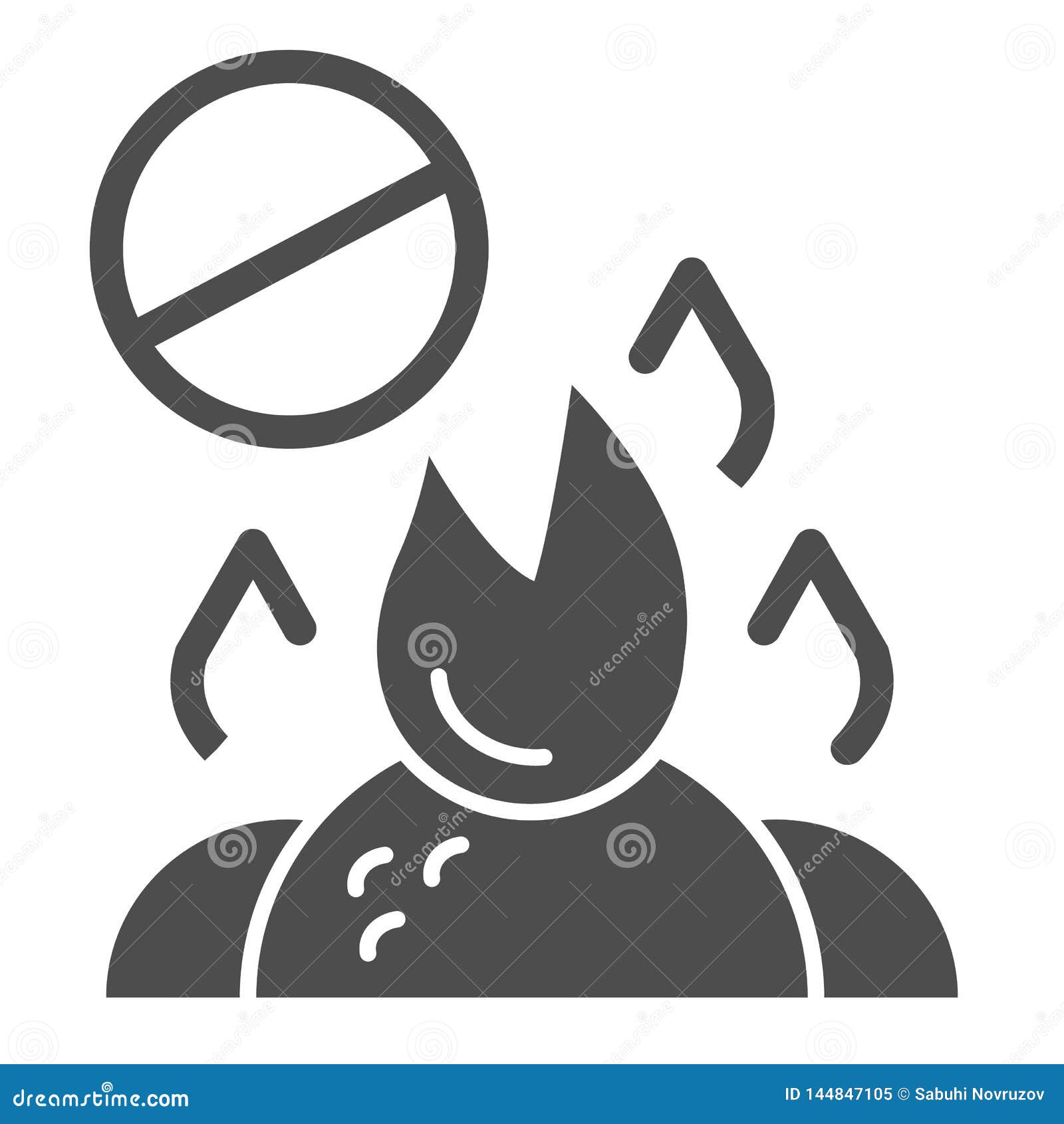 Do Not Burn Waste Flat Icon. Burning Garbage Ban Gray Icons In Trendy ...