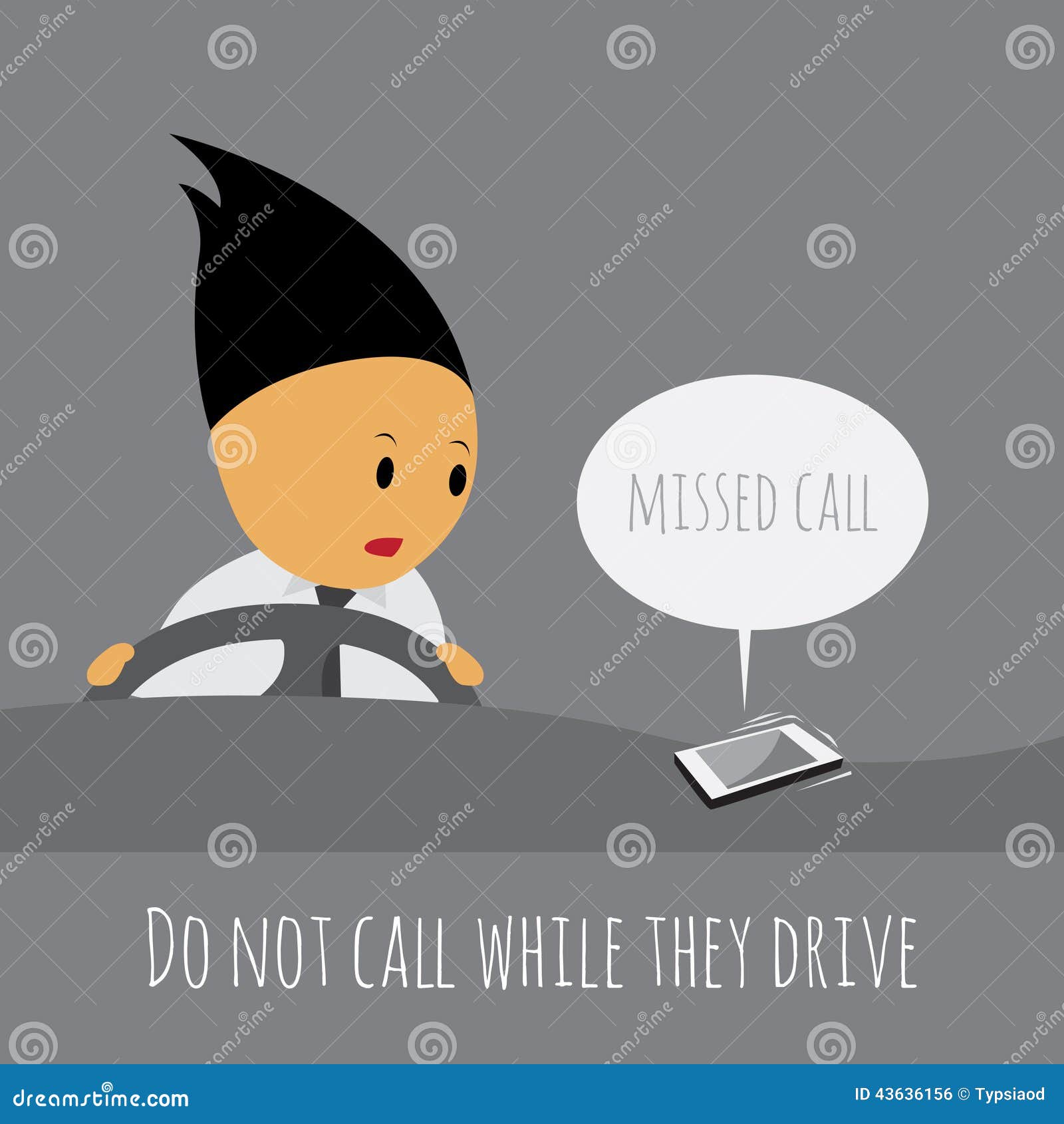 Do Not Call while they Drive. Stock Vector - Illustration of phone ...