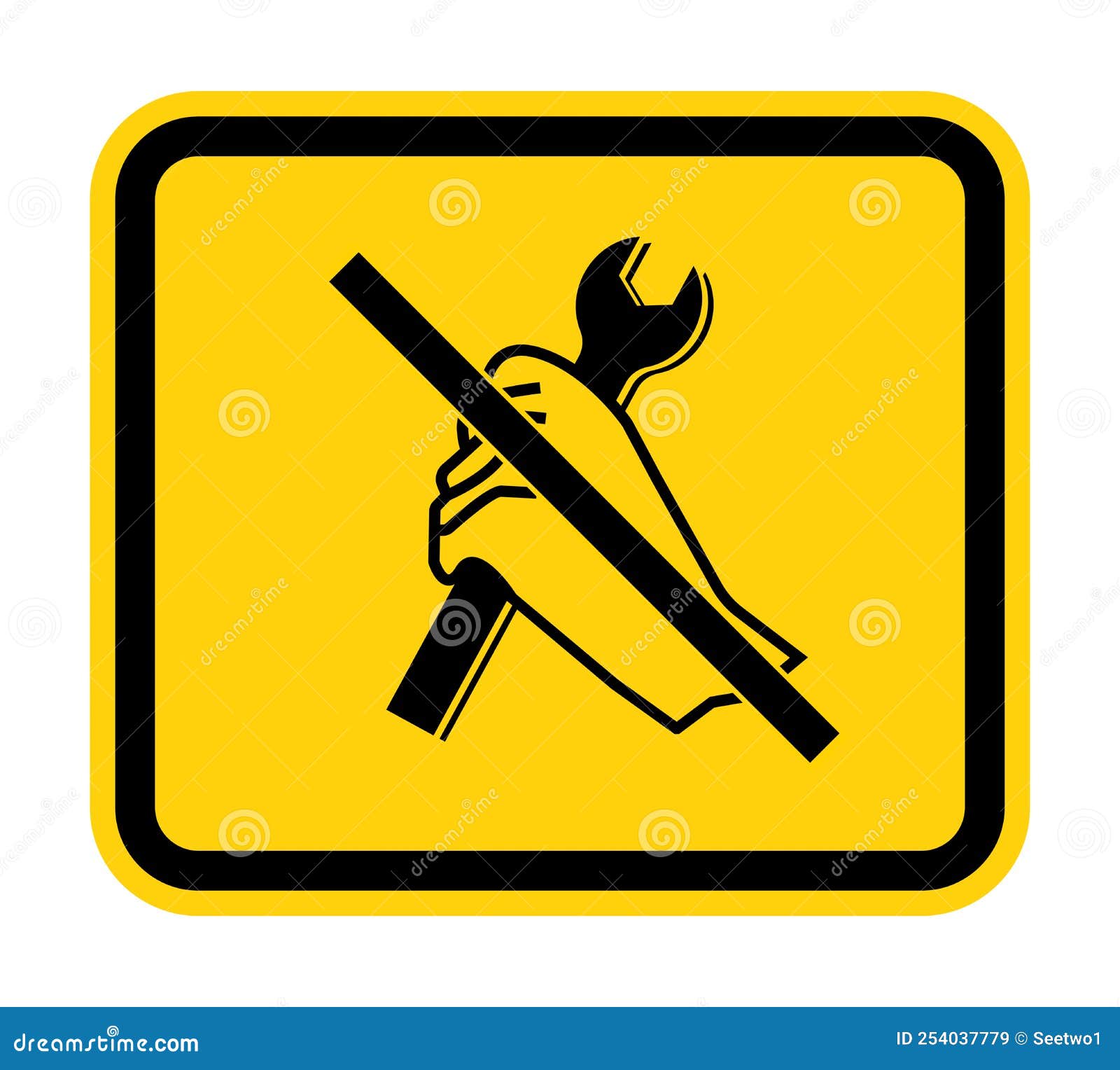 Do Not Carry Out Maintenance Work on Running Machinery Stock Vector ...