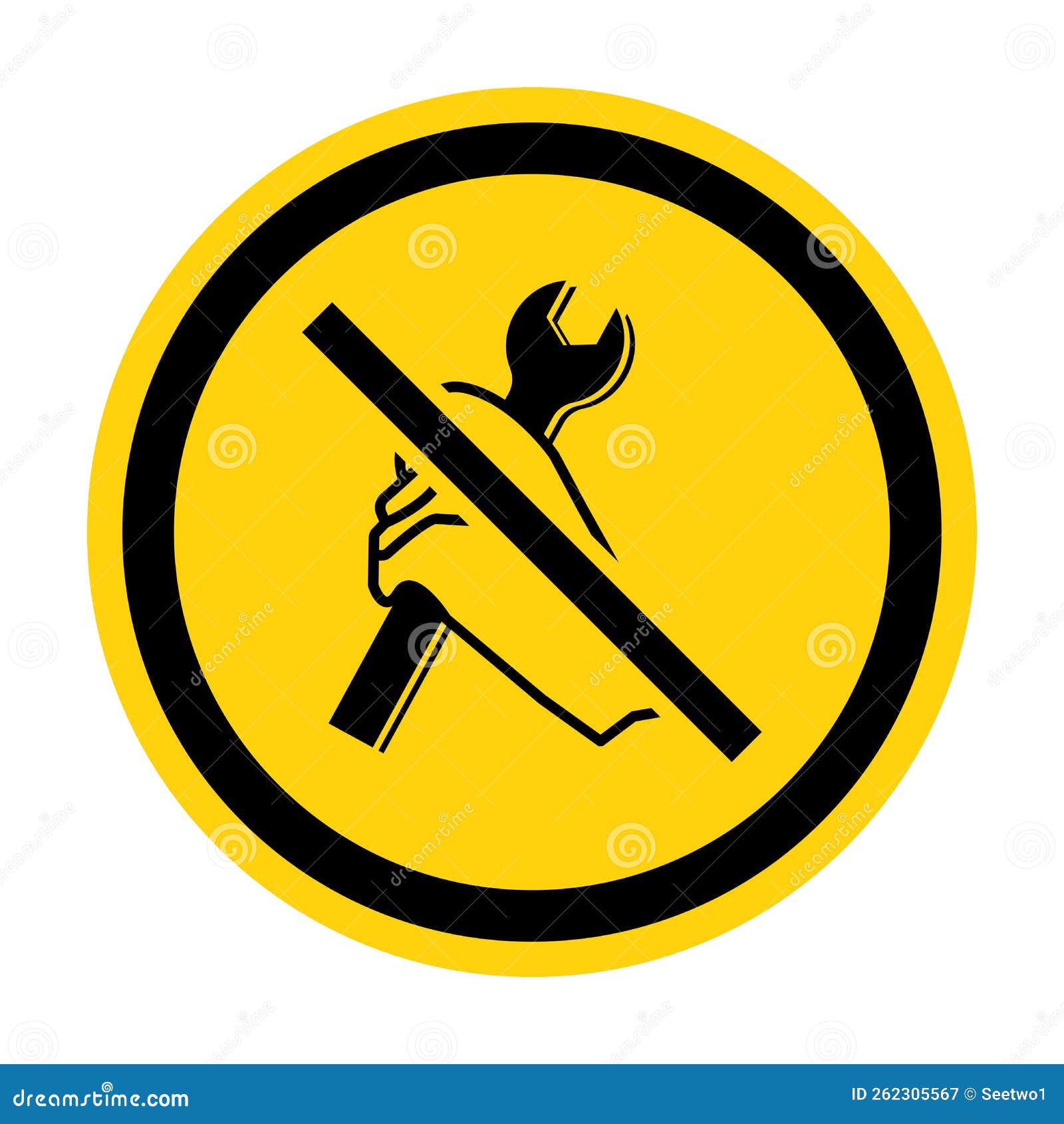 Do Not Carry Out Maintenance Work on Running Machinery Stock Vector ...