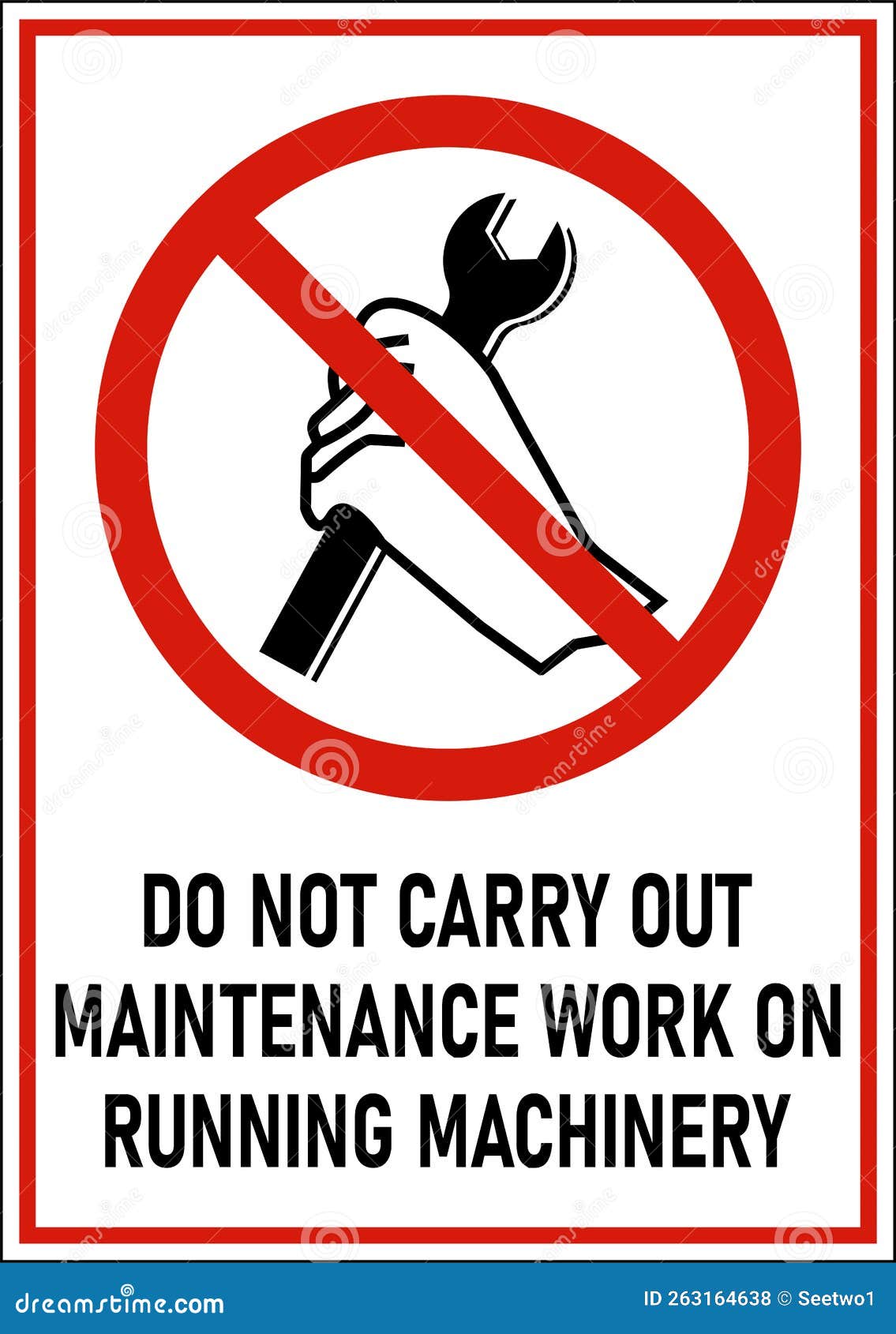 Do Not Carry Out Maintenance Work on Running Machinery Sign Stock ...
