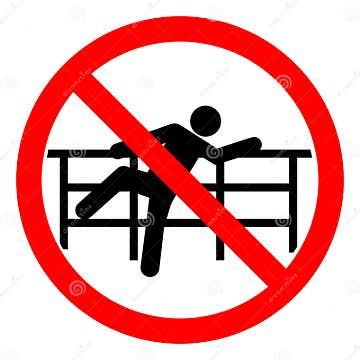 Do Not Climb Over Railing Symbol Sign ,Vector Illustration, Isolate on ...