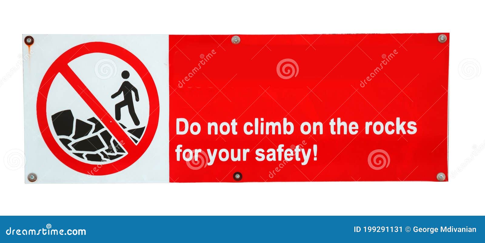 Do not climb on the rocks stock image. Image of rock - 199291131