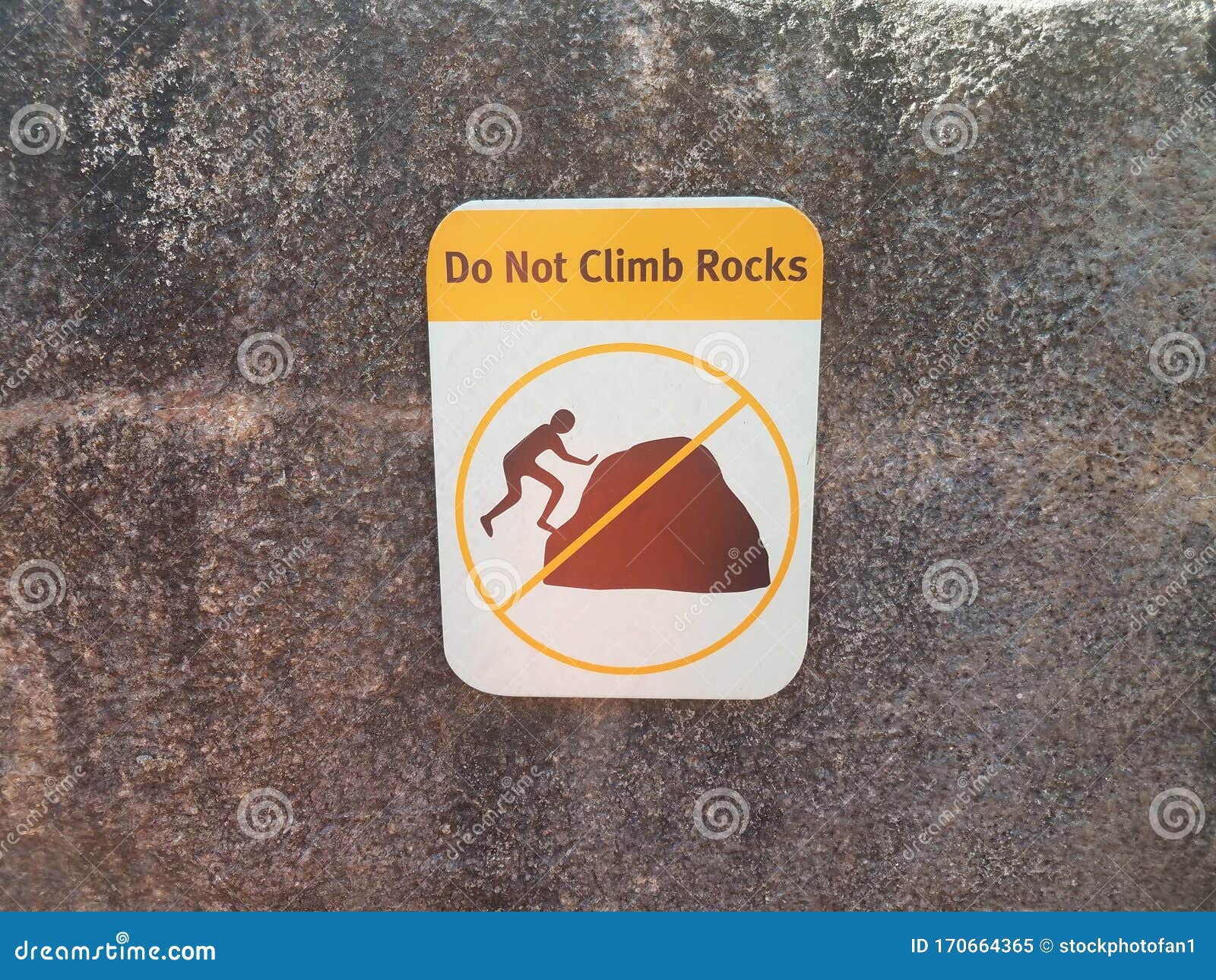 Do Not Climb Rocks Sign on Grey Rock Stock Image - Image of rock, climb ...