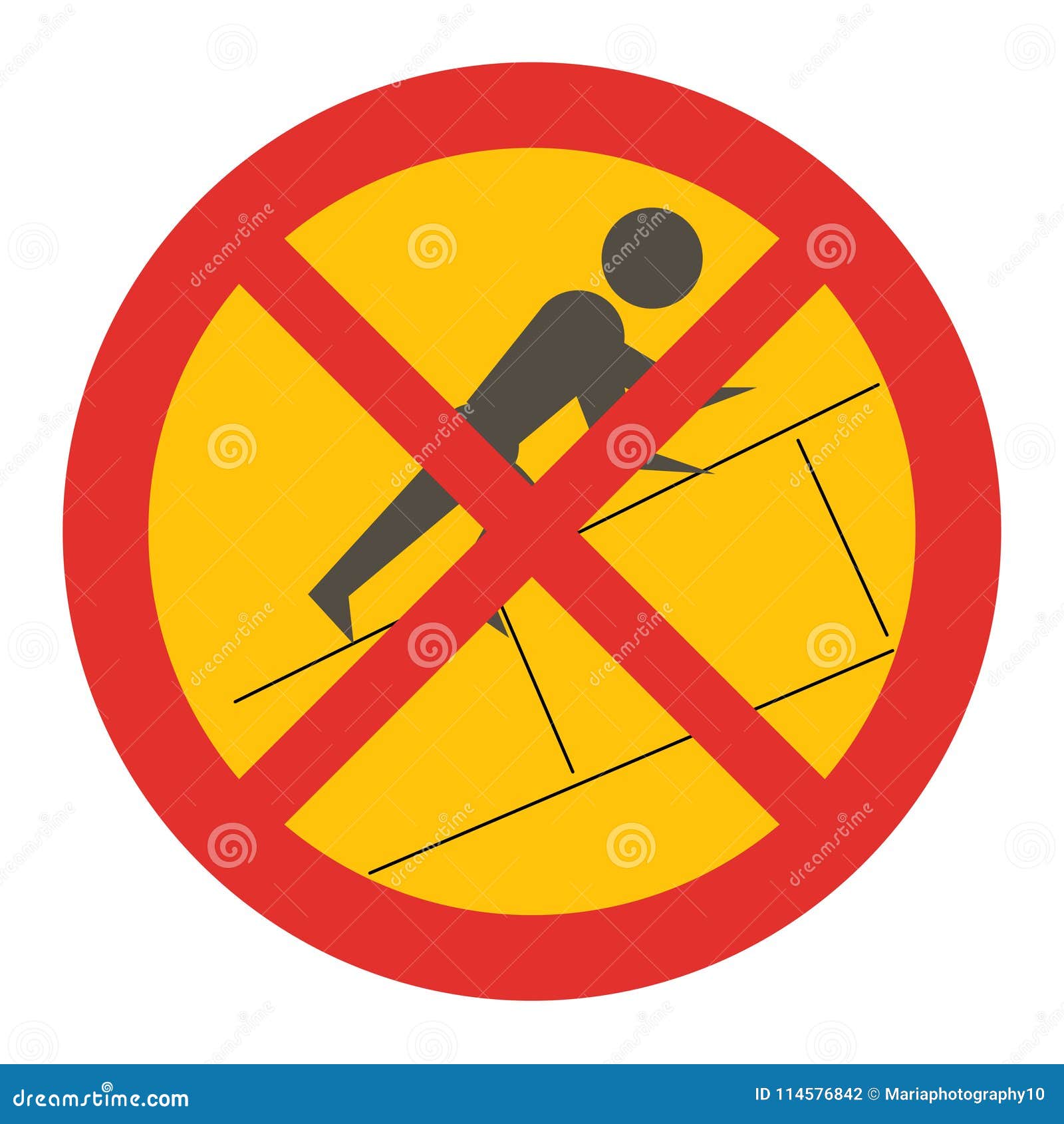 Do Not Climb Up on Outside of Slide Sign Stock Illustration ...