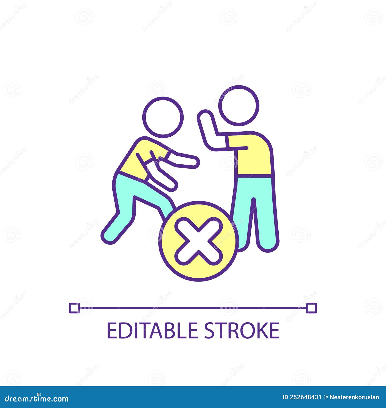 Do Not Conflict RGB Color Icon Stock Vector - Illustration of struggle ...