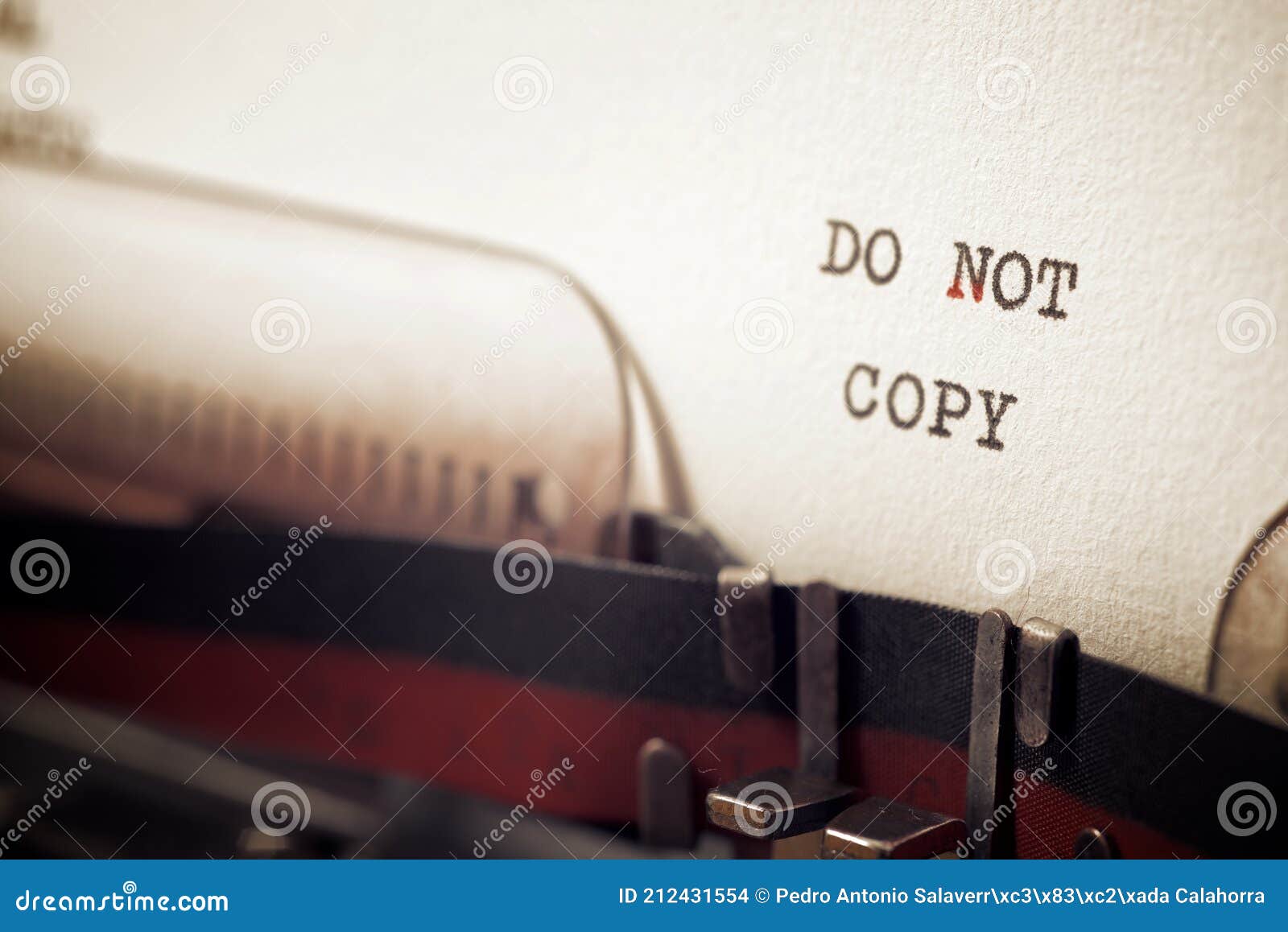 Do not copy stock photo. Image of typescript, sentence - 212431554