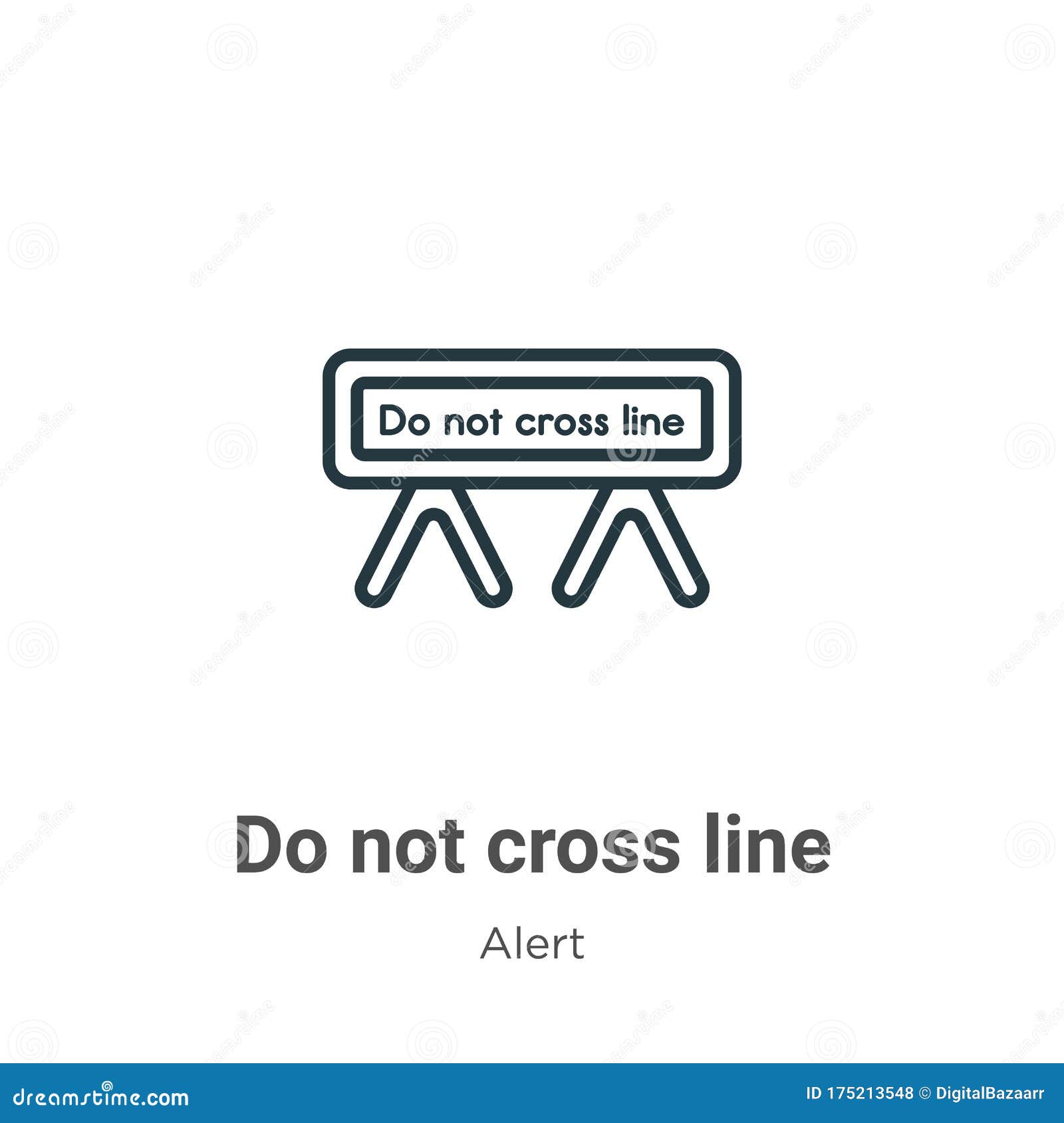 Do Not Cross Line Outline Vector Icon. Thin Line Black Do Not Cross ...
