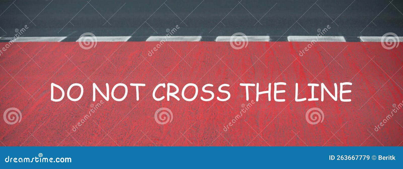 Do Not Cross the Line is Standing on the Road, Caution Sign, Warning ...