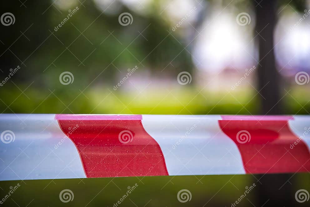 Do Not Cross Red White Line Stock Photo - Image of closed, post: 73467496