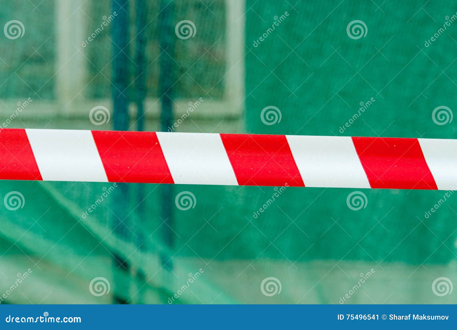 Do Not Cross Red White Line on Green Background Stock Image - Image of ...