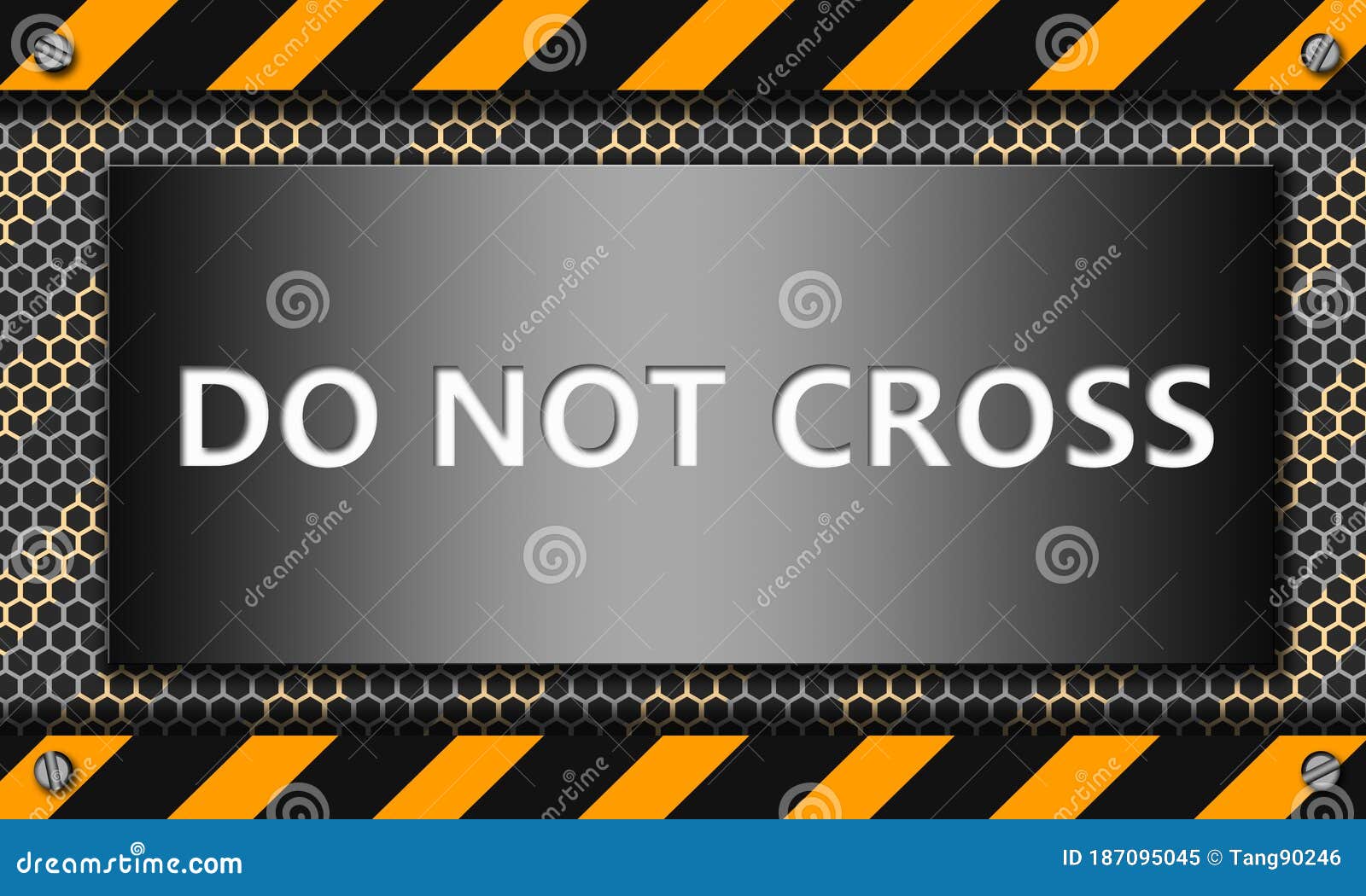 Do Not Cross Sign with Caution Yellow Tape Stock Illustration ...
