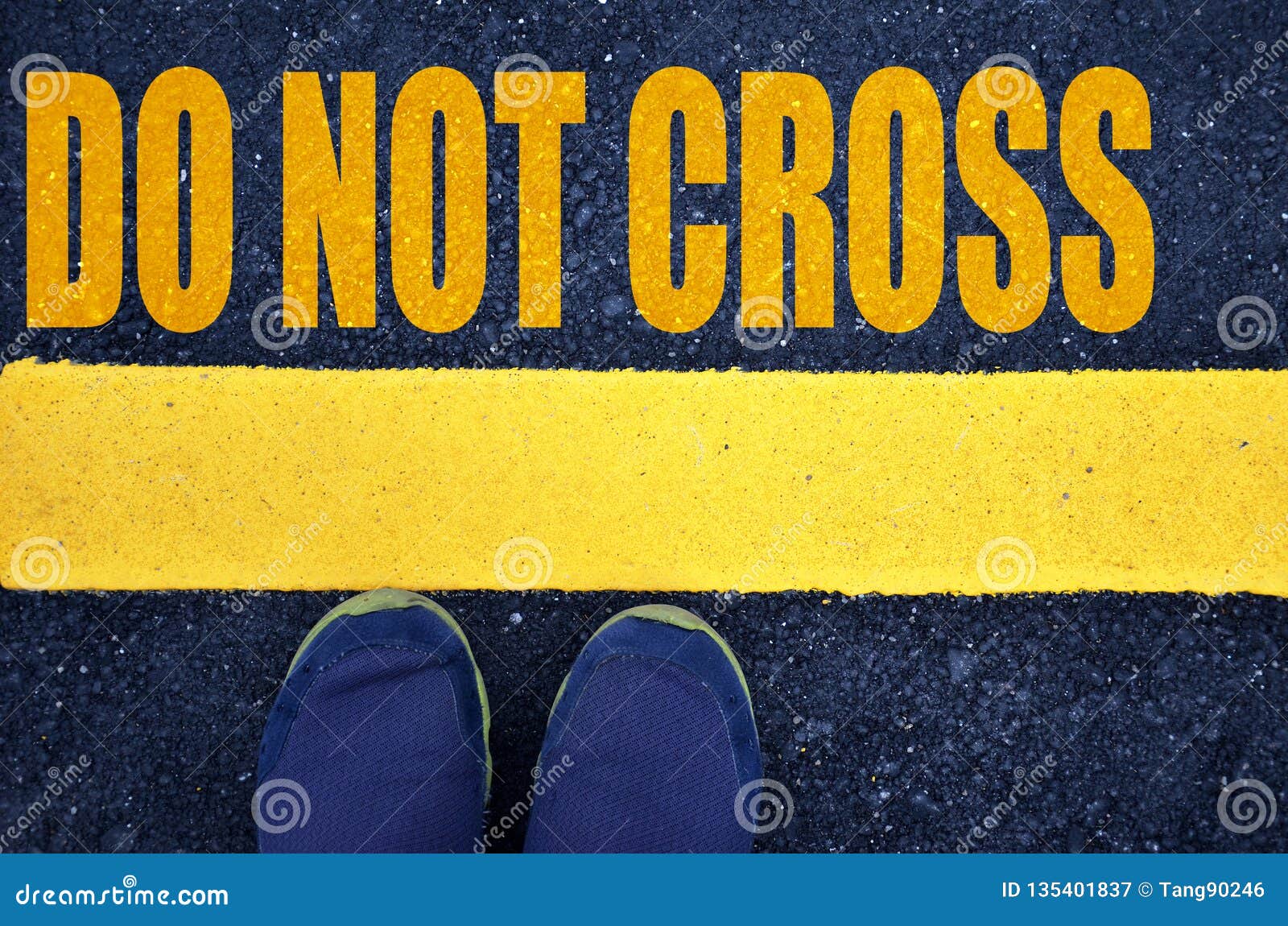 Do Not Cross with Yellow Print Stock Illustration - Illustration of ...